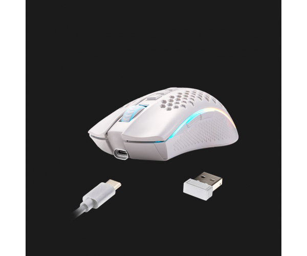Mouse Gamer Redragon Storm PRO M808-KS Wireless - White